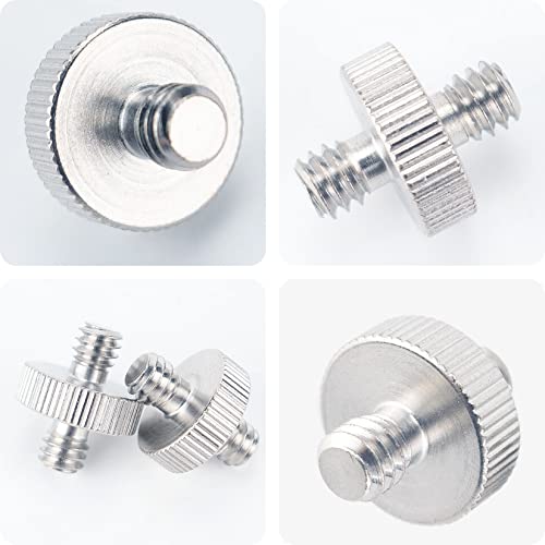 Camera Screws Kit, PAMOWO 16Pcs Tripod Mount Screw Adapter 1/4" to 1/4" Threaded Ring Screw Converter Pack, 1/4" to 3/8" Nut for DSLR Camera/Tripod/Monopod/Ballhead/Flash Light/Quick Release Plate