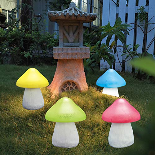 Solar Mushroom Light Solar Powered Garden Lights Outdoor Waterproof Decorative Led Solar Light for Garden Lawn Yard,Red,210222QY01-1-8640-1653328241,12x14.5cm/4.7x5.7in