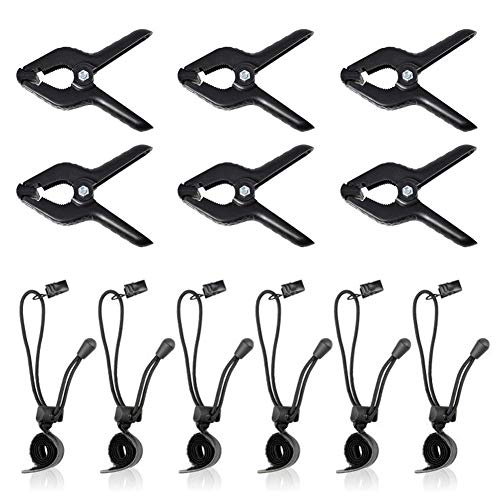 SLOW DOLPHIN Heavy Duty Spring Clamps and Background Clips for Muslin Backdrop, Photo Studio, Photography Backdrop Support(12 pcs)