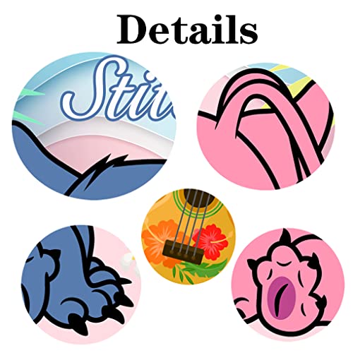 Wenqiang Stitch and Angel Gender Reveal Backdrop for Baby Shower Summer Tropical Hawaiian Beach Party Decorations Supplies Banner 5x3ft