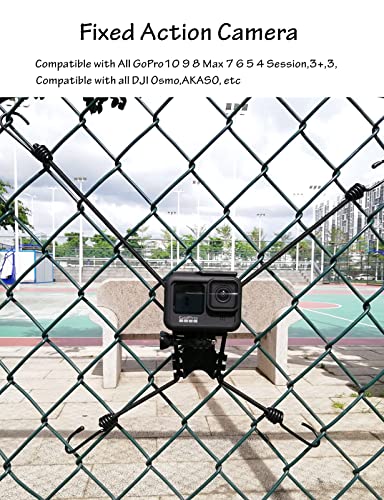 Phone and Action Camera Chain Link Fence Mount with Clip Holder Compatible with iPhone Samsung GoPro DJI OSMO AKASO,Suitable for Recording Baseball Softball and Tennis Games