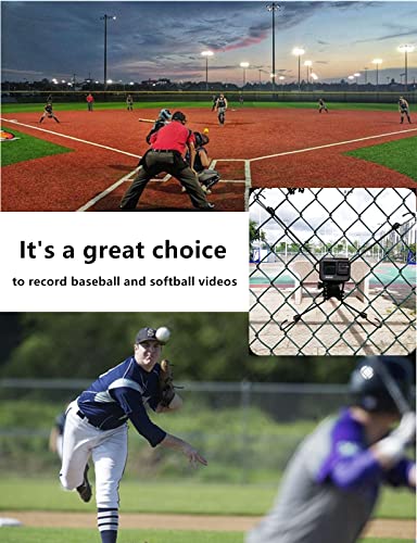 Phone and Action Camera Chain Link Fence Mount with Clip Holder Compatible with iPhone Samsung GoPro DJI OSMO AKASO,Suitable for Recording Baseball Softball and Tennis Games