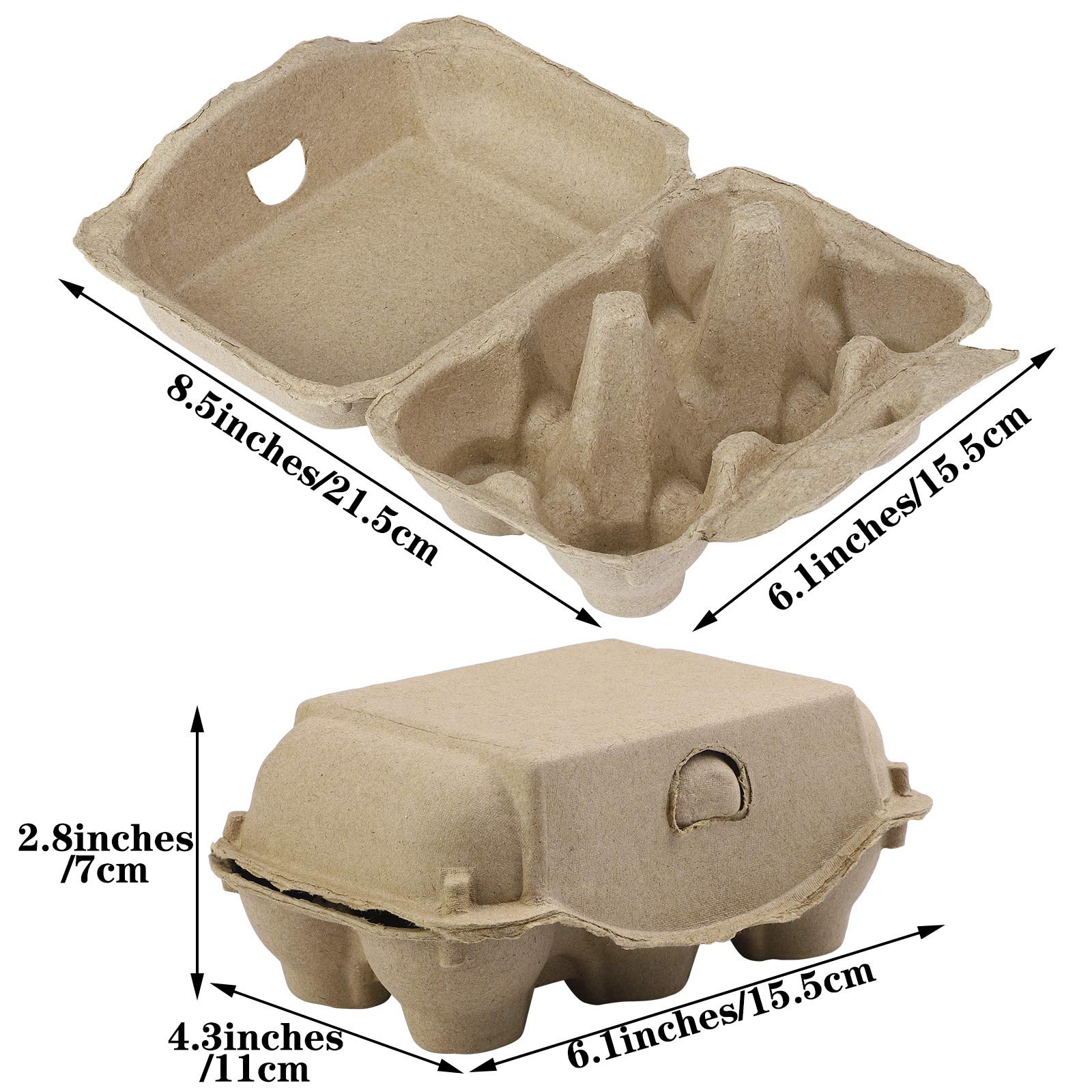 ADXCO 24 Pack Paper Egg Cartons Easter Reusable Egg Storage Natural Pulp Egg Cartons for Chicken Eggs Bulk Blank Egg Container Holds 6 Eggs For Storing Fresh Pasture Raised Eggs