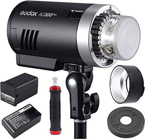 Godox Flash Strobe AD300 Pro AD300Pro Outdoor Studio Monolight 300w Photographic Lighting for Canon Sony Nikon Fuji Olympus Panasonic Camera 2.4G TTL 1/8000 HSS Flash, 0.01-1.5s Recycle Time