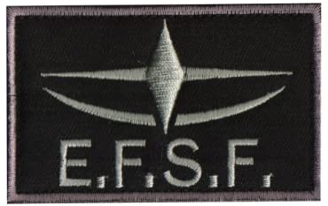 2pcs M-obile Suit G-undam Iron-Blooded Orphans & Earth Federation Space Force E.F.S. Embroidery Patch Military Tactical Morale DIY Emblem Tool Gear Applique with Hook Embroidered Patch