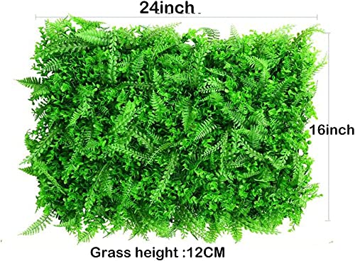 Baoz 12 PCS Artificial Grass Wall Panel 24"x16" Boxwood Hedges Wall Panels 32 Sq.ft Faux Greenery Plant Wall Backdrop Garden Greenery Privacy Fence Screen for Outdoor Indoor Backyard Wedding Decor