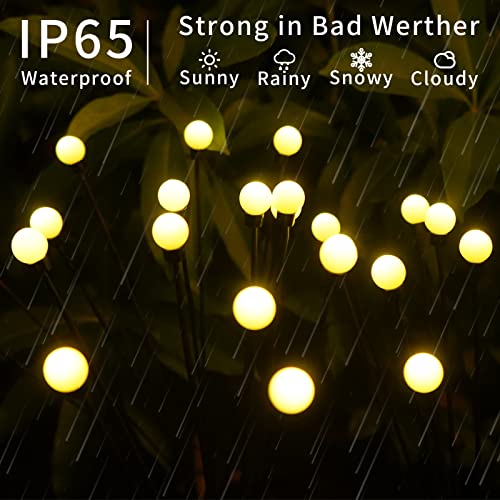 DLAOUM Solar Powered Firefly Lights - Solar Lights Outdoor Waterproof 8LED Starburst Swaying Garden Lights for Yard Path Landscape Decorations