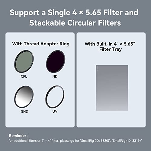 SmallRig Mini Matte Box Lite, DSLR Matte Box with Carbon Fiber Top Flag, for 67mm/72mm/77mm/82mm/95mm Lenses, for 4x5.65 Filter/Circular Filter - 3575