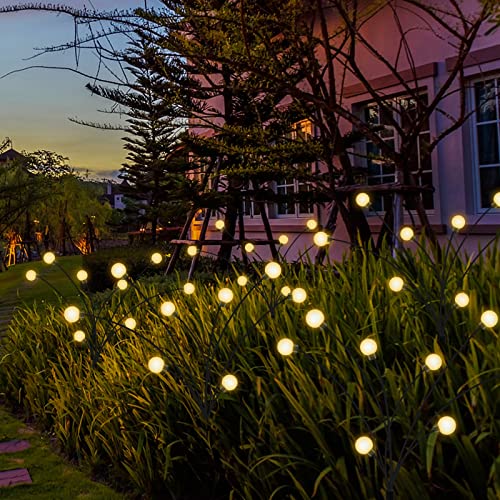 DLAOUM Solar Powered Firefly Lights - Solar Lights Outdoor Waterproof 8LED Starburst Swaying Garden Lights for Yard Path Landscape Decorations