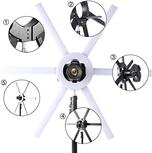 GVM Great Video Maker 600S LED Ring Light, 90W Dimmable Led Video Light Kit with Detachable Light Bars, Photography Lighting Led Video Lighting Kit for Live Broadcast, YouTube, CRI 97+ 3200K-5600K