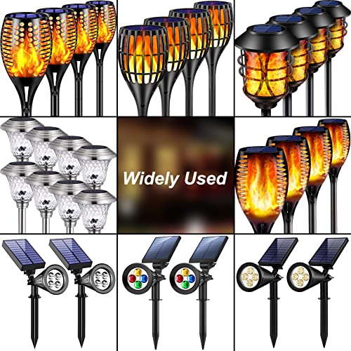 6 Pack Metal Stake Solar Lights Replacement Spike - Outdoor Ground Stakes for Garden Lights Landscape Yard Pathway Lamps Pole, 0.78 * 5.3 Inch