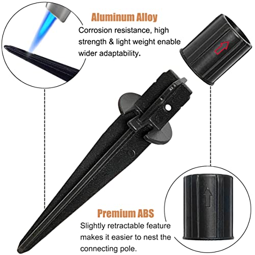 6 Pack Metal Stake Solar Lights Replacement Spike - Outdoor Ground Stakes for Garden Lights Landscape Yard Pathway Lamps Pole, 0.78 * 5.3 Inch