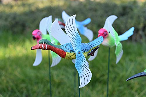Wind Spinners Pinwheels Whirlygigs Hummingbird Lawn Garden Stakes Bird Decorations Cardinal Outdoor Decorative Yard Decor Patio Accessories Windmills Ornaments Plastic Art Christmas Whimsical Gifts
