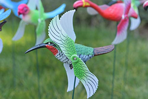 Wind Spinners Pinwheels Whirlygigs Hummingbird Lawn Garden Stakes Bird Decorations Cardinal Outdoor Decorative Yard Decor Patio Accessories Windmills Ornaments Plastic Art Christmas Whimsical Gifts
