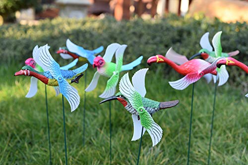 Wind Spinners Pinwheels Whirlygigs Hummingbird Lawn Garden Stakes Bird Decorations Cardinal Outdoor Decorative Yard Decor Patio Accessories Windmills Ornaments Plastic Art Christmas Whimsical Gifts