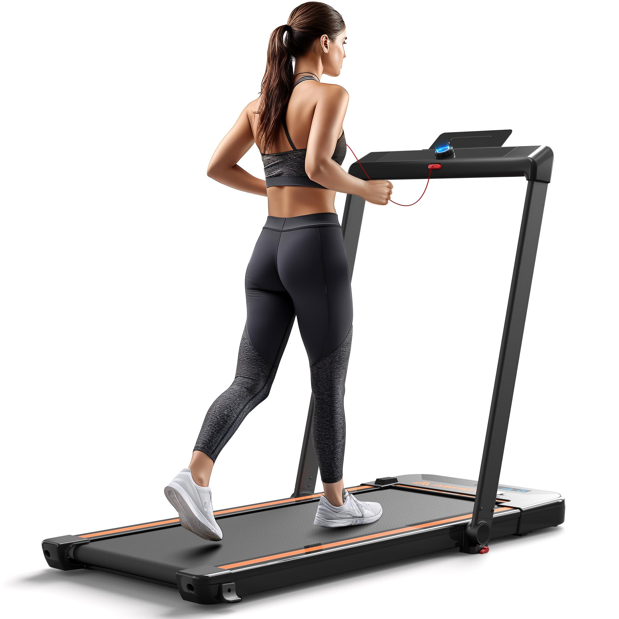 AIRHOT Walking Pad with Incline, Under Desk Treadmill for Home Office, 4 in 1 Portable Folding Treadmills, 2.5HP Low-Noise Treadmill LED Display for Walking Jogging Running