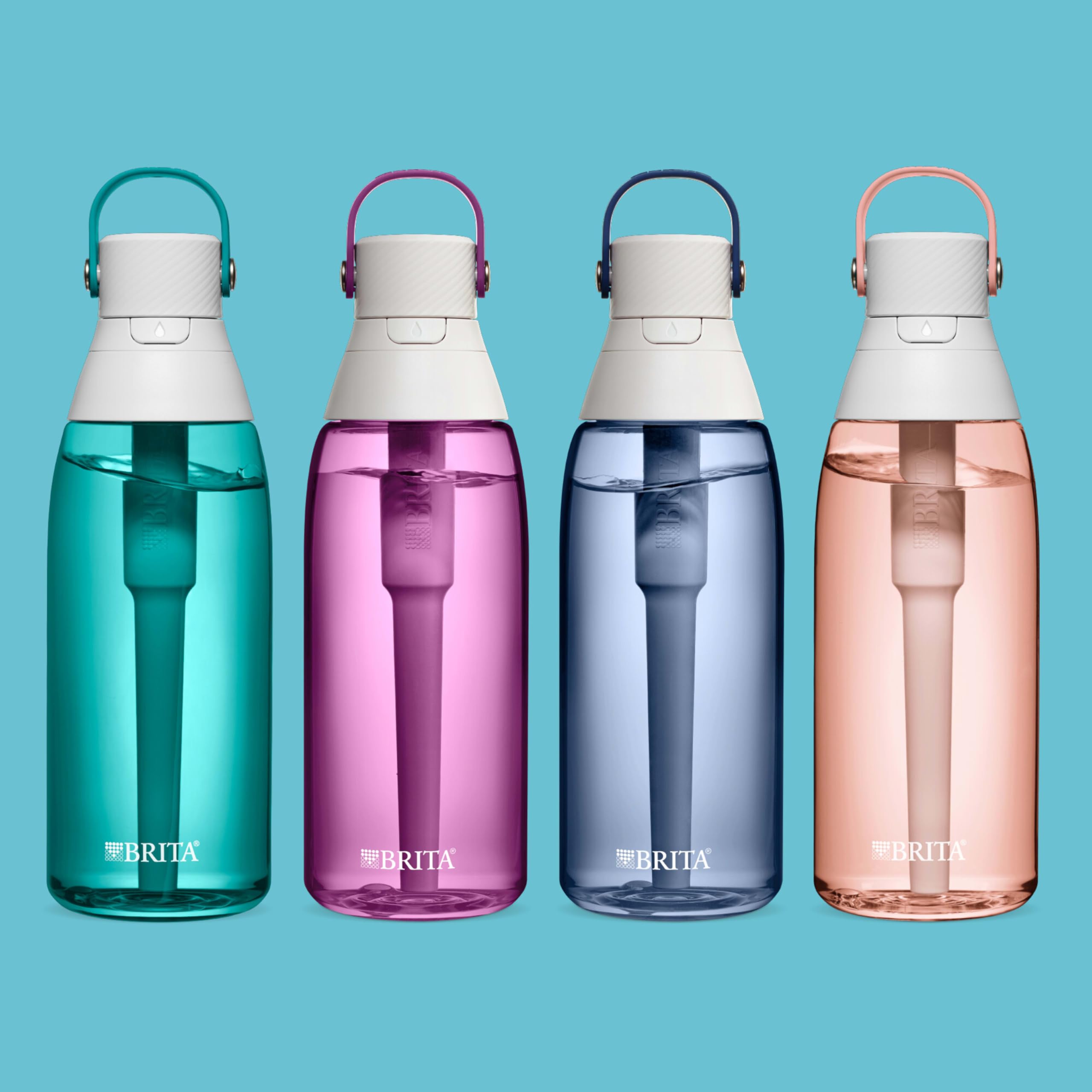 Brita Insulated Filtered Water Bottle with Straw, Reusable, BPA Free Plastic, Night Sky, 36 Ounce