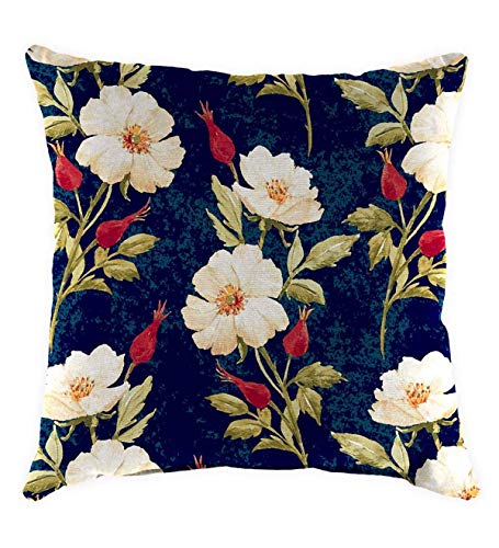 Plow & Hearth Polyester Classic Throw Pillow - 15 sq. x 7 Rose Garden
