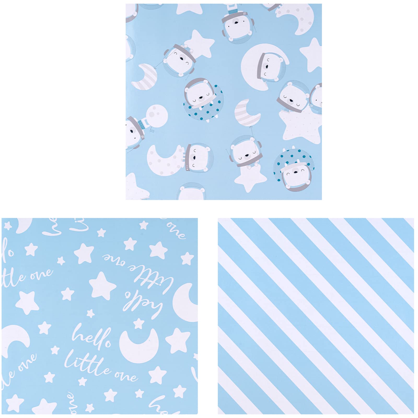 RUSPEPA Wrapping Paper Rolls for Baby Shower, Birthday- 17 inches x 10 feet per Roll, Total of 3 Rolls, Baby Boy