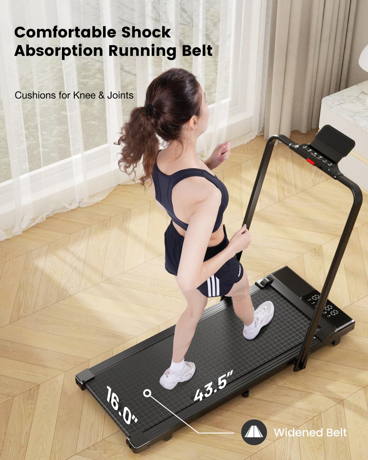 3 in 1 Walking Pad Treadmills - Folding Treadmill 300lbs Capacity Under Desk Treadmill 3.0HP Foldable Treadmill for Home Office with Remote Control & Smart APP Space Saving