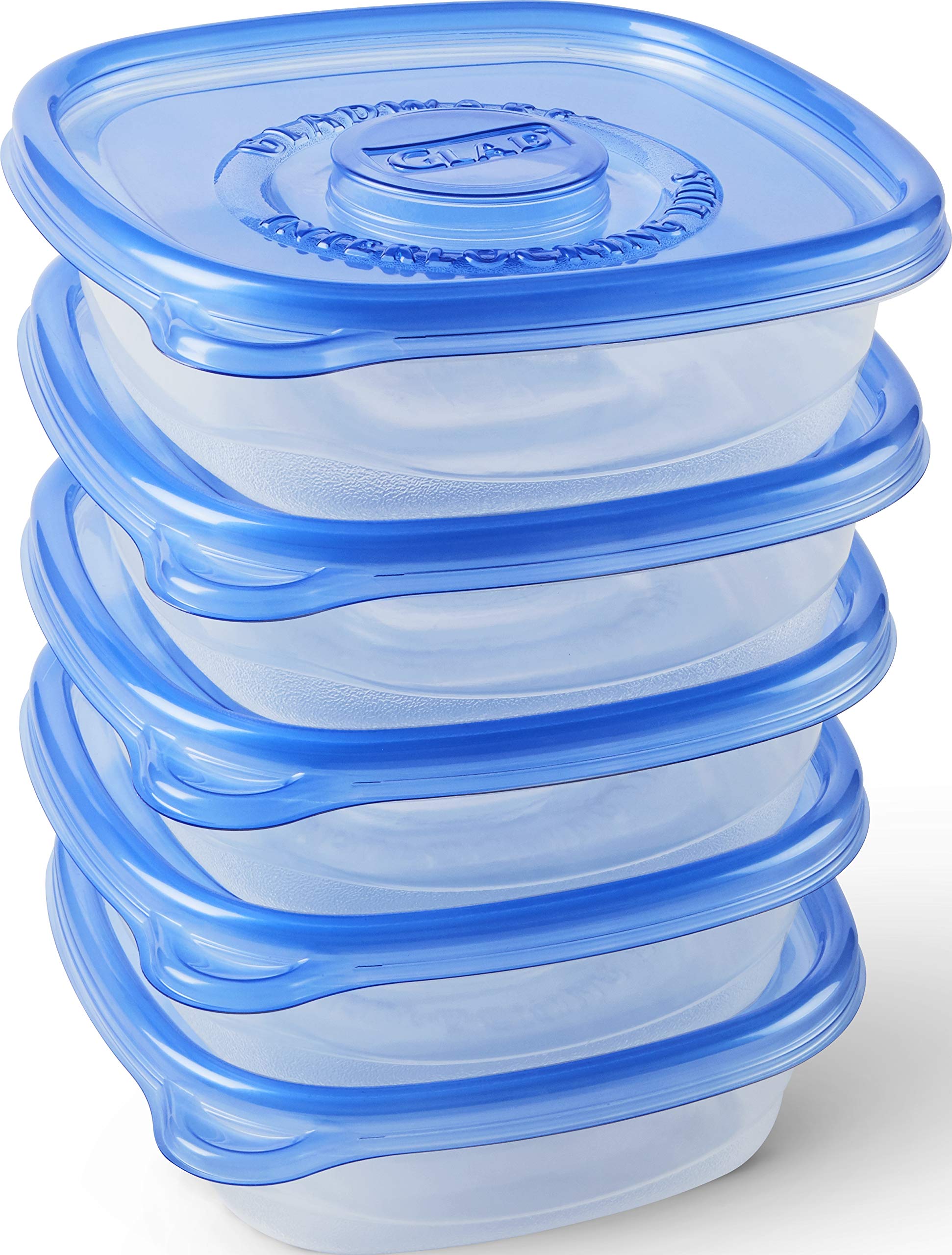 Glad Medium Square Food Storage Containers for Everyday Use | Medium Square Food Storage Containers Hold up to 25 Ounces of Food (25 Oz) |5 Count, Standard Food Containers