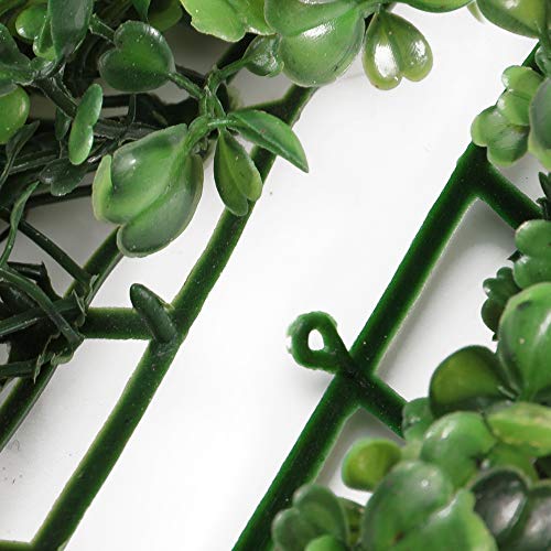 Boshen Pack of 10 PCS 24" x 16" Artificial Grass Green Wall Backdrop Panels 26.6 SQ Ft UV Protected Thickened Faux Boxwood Privacy Hedge Panels Decoration for Party Wedding Backyard Indoor Outdoor