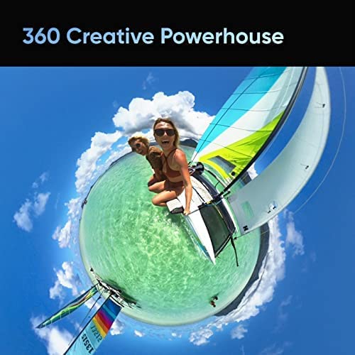 insta360 X3 360 Degree Waterproof Action Camera, 5.7K 360, Stabilization, Touch Screen, AI Editing, Live Streaming, Webcam, Voice Control, Black