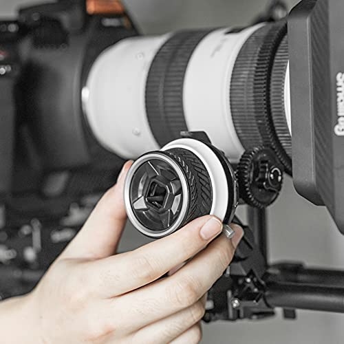 SmallRig Mini Follow Focus with A/B Stops & 15mm Rod Clamp and Snap-on Gear Ring Belt for DLSRs and Mirrorless Cameras, Fits Different Diameter Lenses Up to 114mm - 3010