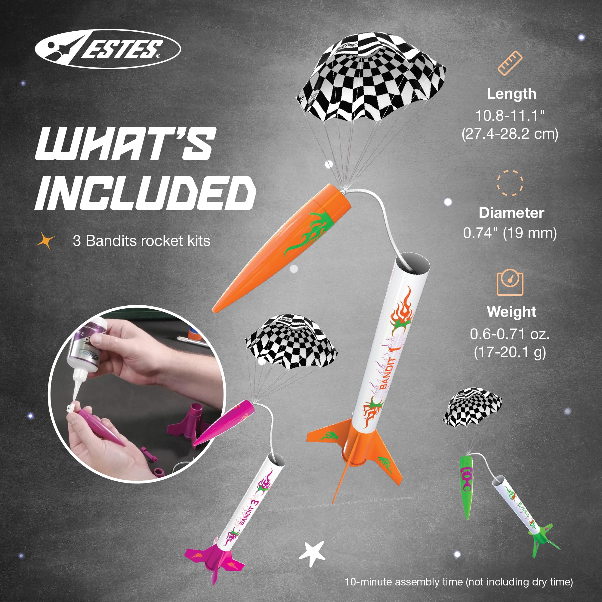 Estes 3 Bandits Model Rocket Kit