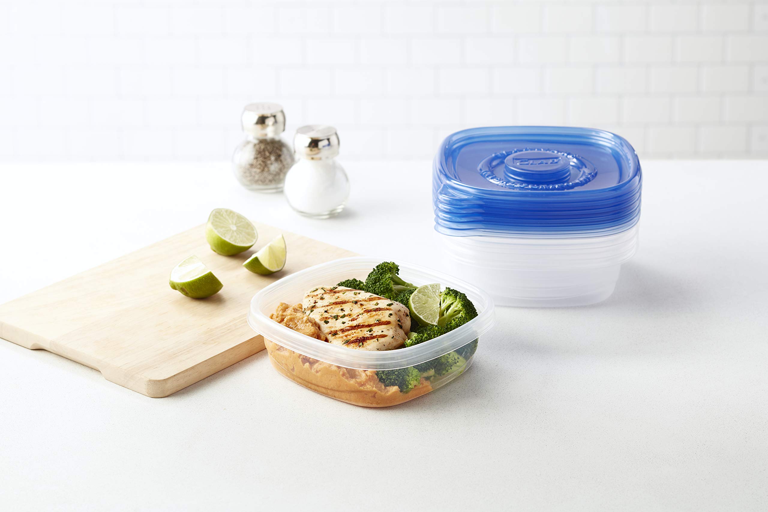 Glad Medium Square Food Storage Containers for Everyday Use | Medium Square Food Storage Containers Hold up to 25 Ounces of Food (25 Oz) |5 Count, Standard Food Containers