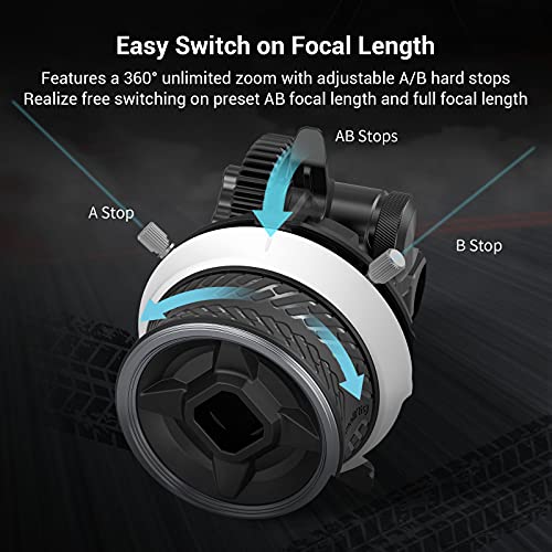 SmallRig Mini Follow Focus with A/B Stops & 15mm Rod Clamp and Snap-on Gear Ring Belt for DLSRs and Mirrorless Cameras, Fits Different Diameter Lenses Up to 114mm - 3010