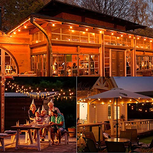 Outdoor LED String Lights, 50Ft G40 Outdoor Patio Lights with 52 Frosted White LED Globe Bulbs, Hanging Backyard Lights Waterproof for Indoor Outside Garden Bistro Pergola Tents Decorations, White