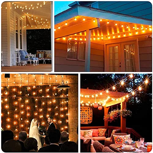 Outdoor LED String Lights, 50Ft G40 Outdoor Patio Lights with 52 Frosted White LED Globe Bulbs, Hanging Backyard Lights Waterproof for Indoor Outside Garden Bistro Pergola Tents Decorations, White
