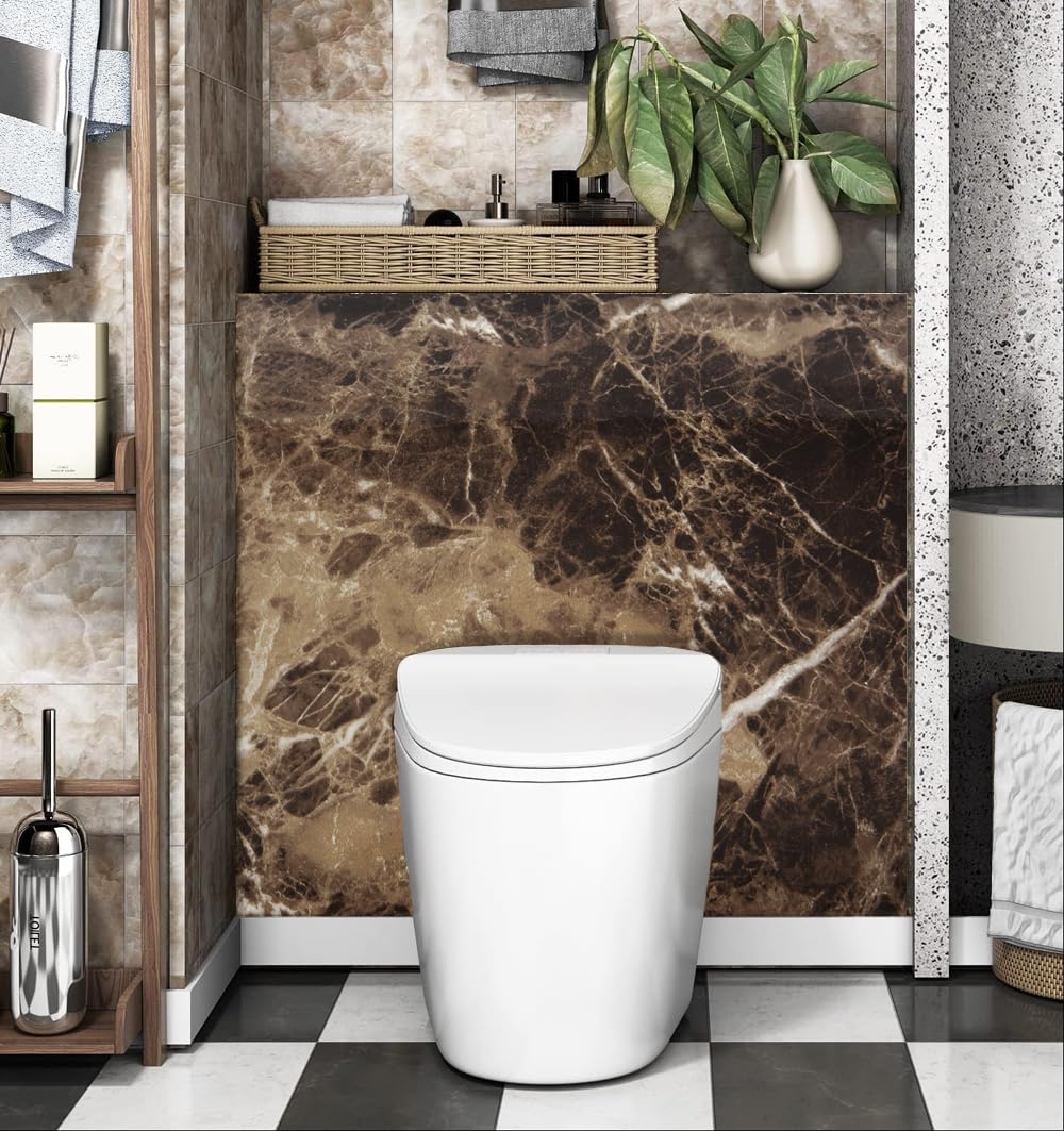 ROSEROSA Peel and Stick PVC Marble Self-Adhesive Wallpaper Covering Counter Top Shelf Liner Emperador (PGS4020 : 2.00 Feet X 6.56 Feet)