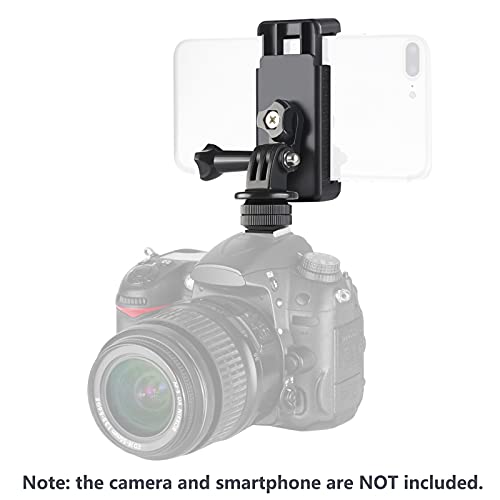 NEEWER Phone Holder / Hot Shoe Mount Adapter Kit Compatible with Action Camera GoPro Hero 11 10 9 8 7 6 5, DJI OSMO Action/Action 2, iPhone13 Pro Max, Samsung, Attaching on DSLR Camera or Ring Light