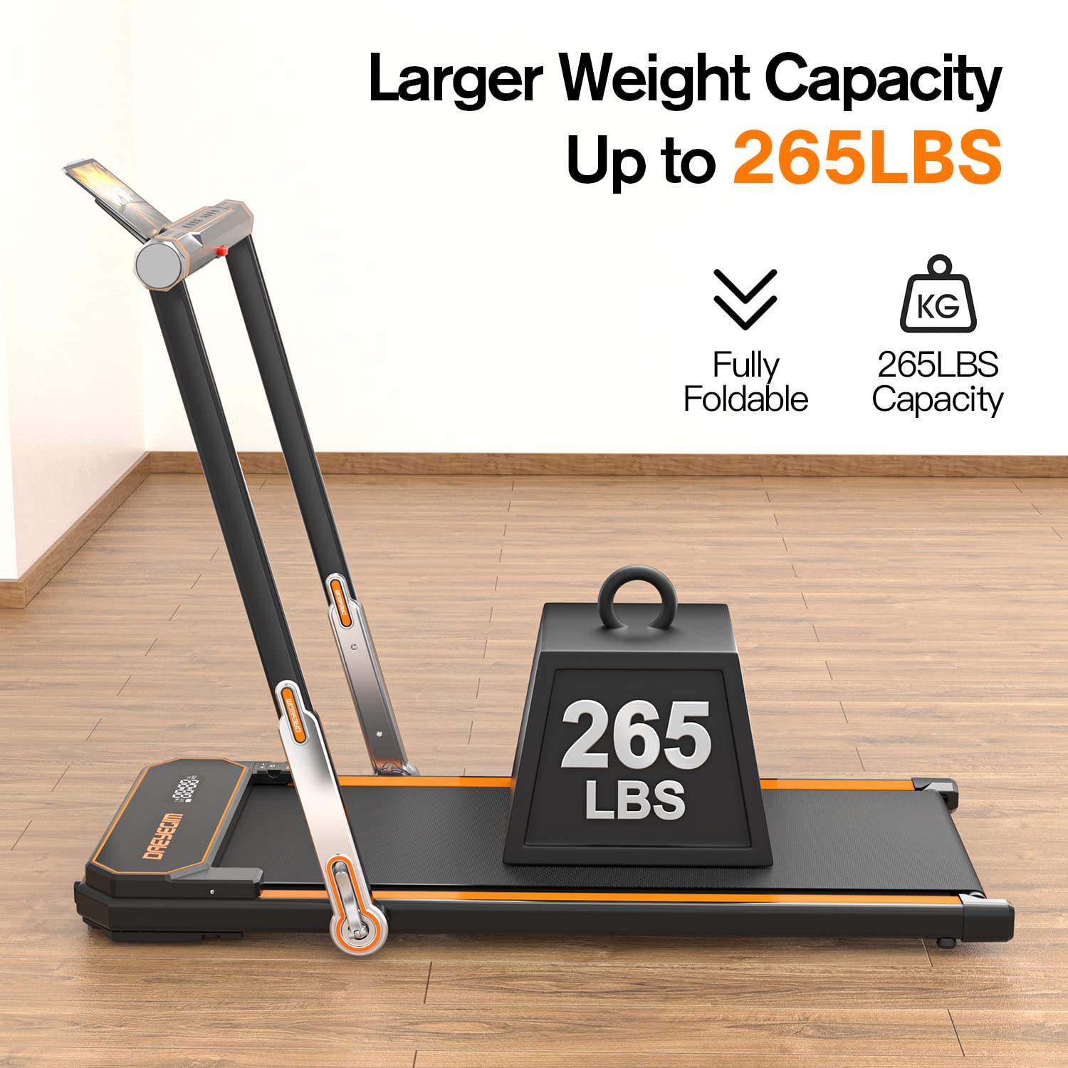 Walking Pad 2 in 1 Under Desk Treadmill 2.5HP Folding Electric Treadmill Walking Jogging Machine for Home Office with Remote Control