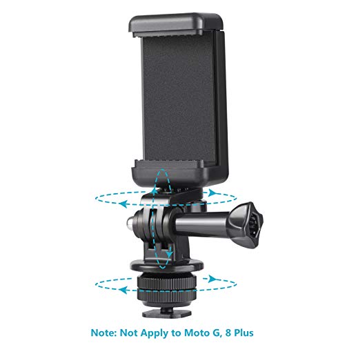 NEEWER Phone Holder / Hot Shoe Mount Adapter Kit Compatible with Action Camera GoPro Hero 11 10 9 8 7 6 5, DJI OSMO Action/Action 2, iPhone13 Pro Max, Samsung, Attaching on DSLR Camera or Ring Light