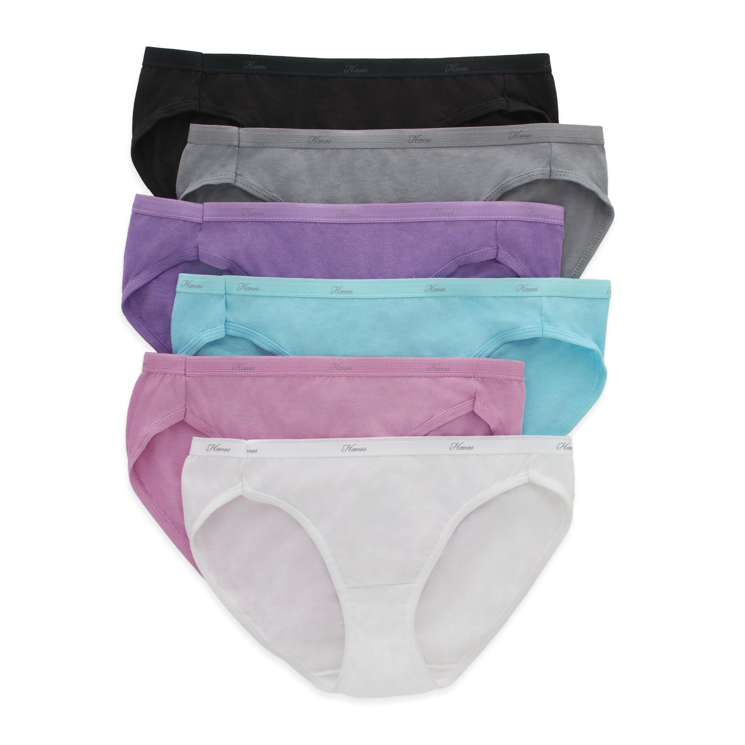 Hanes Women's Cotton Bikini 6 Pack, Size 8,XL Assorted Colors