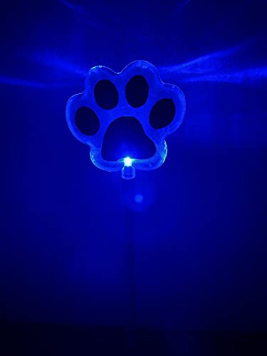 Set of 2 Clear Acrylic Dog Paw Solar Power Outdoor Garden Yard Stick Color Change LED Lights