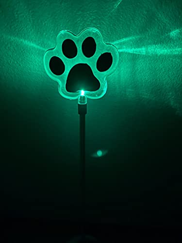 Set of 2 Clear Acrylic Dog Paw Solar Power Outdoor Garden Yard Stick Color Change LED Lights