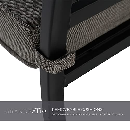 Grand patio 7 Pieces Outdoor Dining Set, Patio Dining Set for 6 with 1 Rectangular Dining Table,Metal Patio Garden Set for Backyard,Patio