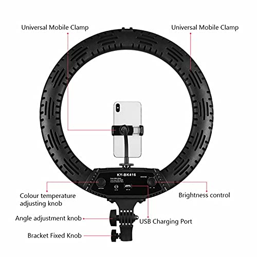 Ring Light - 18 inch 52 W Dimmable LED Ring Light Kit with Stand Adjustable 3200-5500 K Color Temperature Lighting for Vlog, Makeup, YouTube, Photo,Camera,Video - Control with Remote