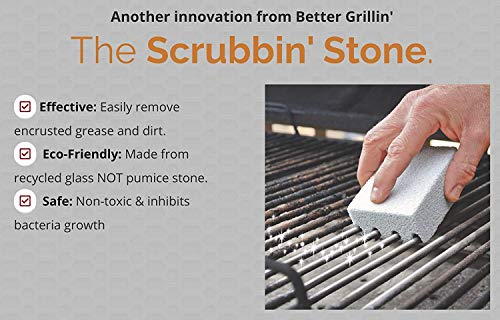 Better Grillin Scrubbin Stone Grill Cleaner-Scouring Brick/Barbecue Grill Brush/Barbecue Cleaner for BBQ, Griddle, Racks