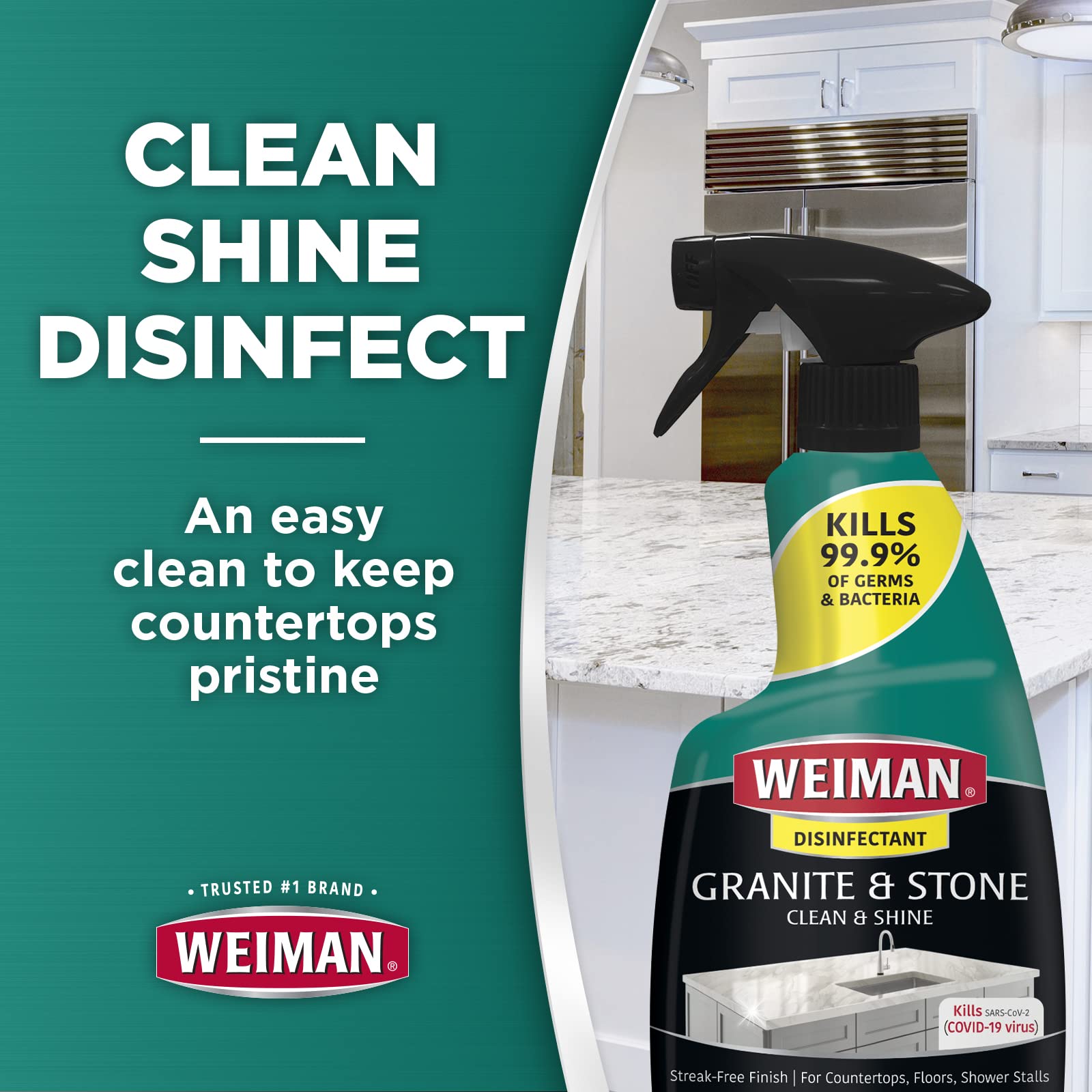 Weiman Disinfectant Granite Daily Clean & Shine, 24 Fl Oz (Pack of 1)
