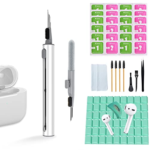 POHGELAN Cleaner Kit for AirPods,3 in 1 Multi-Function Airpod Cleaning Pen with Soft Brush and Cleaning Putty,for iPhone Lego Huawei Samsung MI Wireless Headphone,Laptop, Camera Cleaning Tool(White)