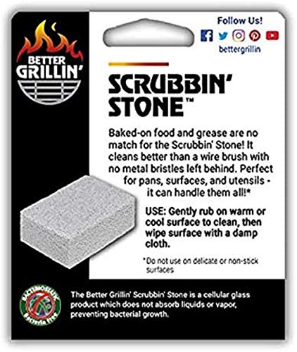 Better Grillin Scrubbin Stone Grill Cleaner-Scouring Brick/Barbecue Grill Brush/Barbecue Cleaner for BBQ, Griddle, Racks