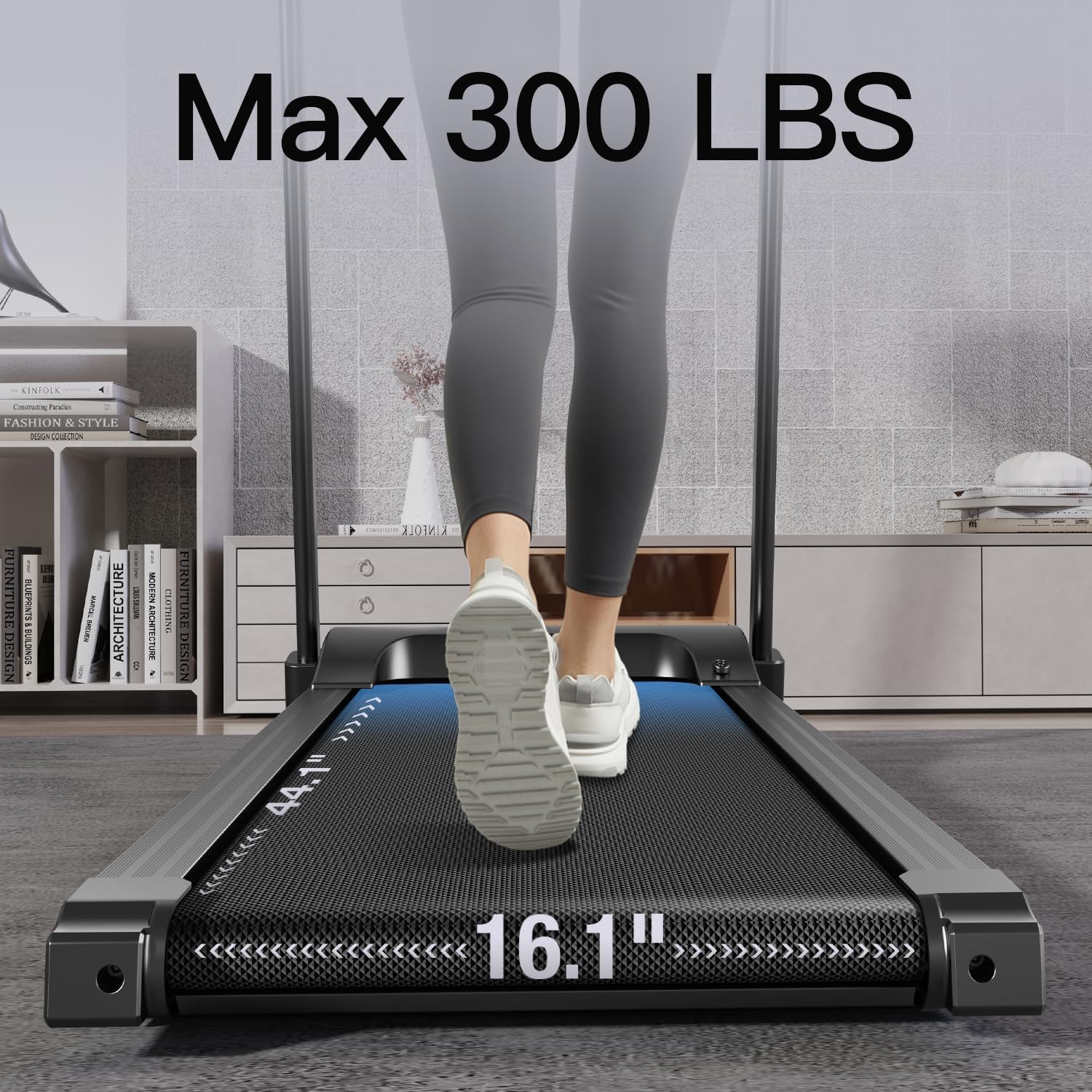 UMAY Fitness Home Folding Incline Treadmill with Pulse Sensors, 3.0 HP Quiet Brushless, 300 lbs Capacity (Black or Gray) (Black)