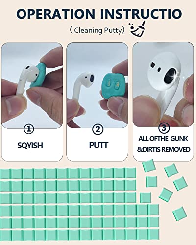 POHGELAN Cleaner Kit for AirPods,3 in 1 Multi-Function Airpod Cleaning Pen with Soft Brush and Cleaning Putty,for iPhone Lego Huawei Samsung MI Wireless Headphone,Laptop, Camera Cleaning Tool(White)
