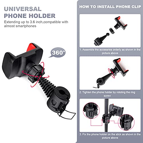 PHOPIK Selfie Ring Light with Tripod Stand:Cell Phone Ring Light Stand for Video Conference Lighting/Zoom Lighting/Makeup/Live Stream-Mini Phone Camera Ringlight for YouTube Video/Photography