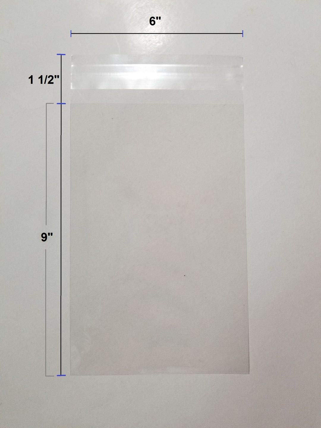 UNIQUEPACKING 100 Pcs 6x9 Clear Resealable Cello Cellophane 6" x 9" Bags Good for Bakery Candle Soap Cookie